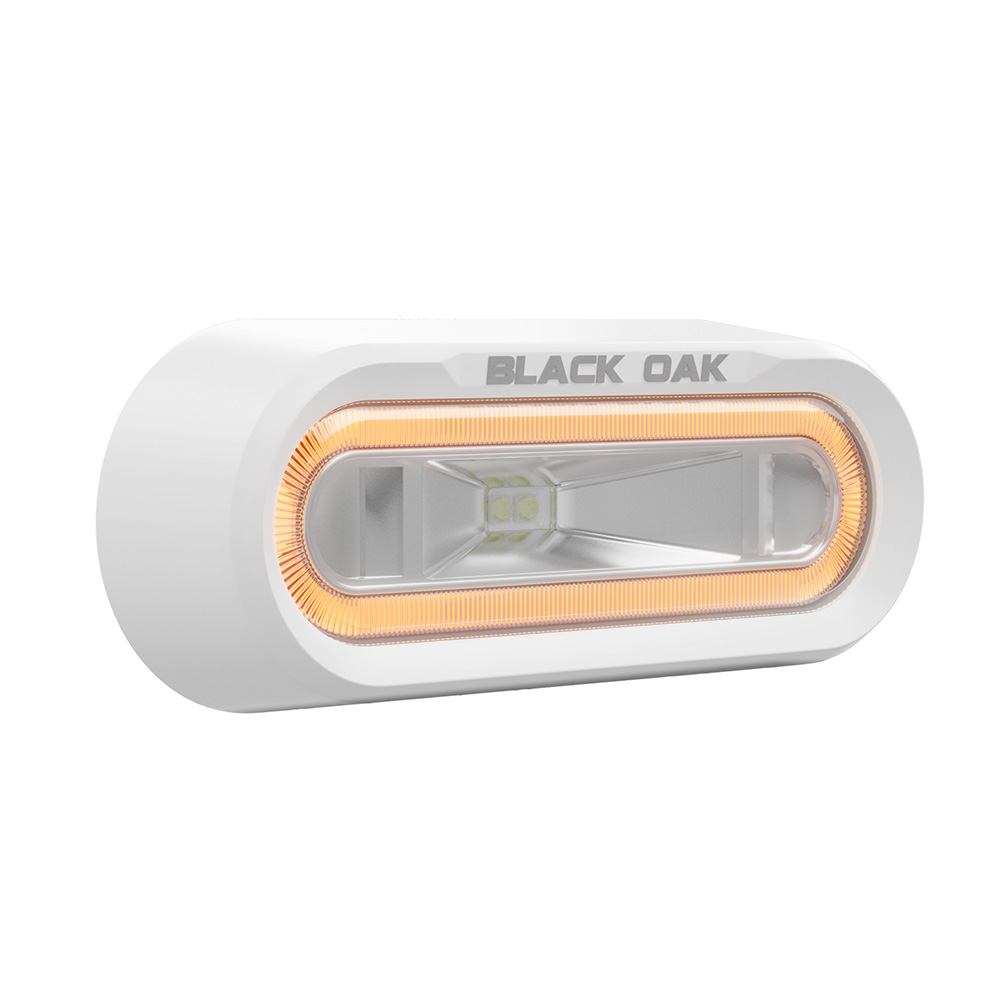 Black Oak Low Pro™ Off Road Spreader Light - Bracket Mount - White Housing - Amber LED ...